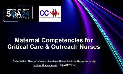 Intensive Care Society | Maternal Competencies for Critical Care Nursing